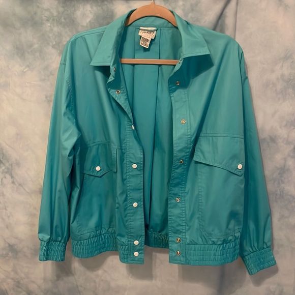 Koret | Jackets & Coats | Vintagekoret Petites Blue Button Down Jacket ...